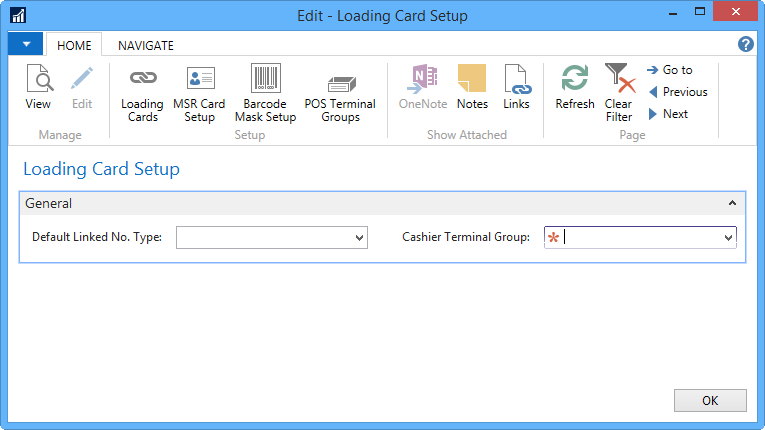 Basic Loading Card Setup