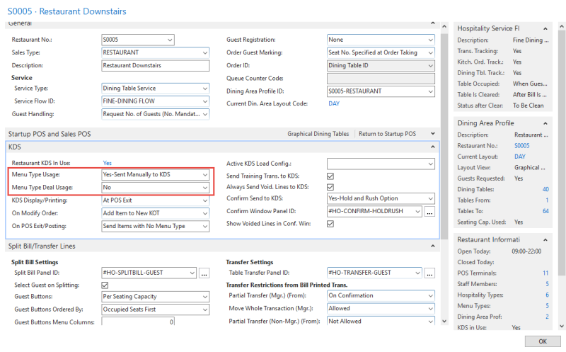 Setting up Restaurant Menu Type