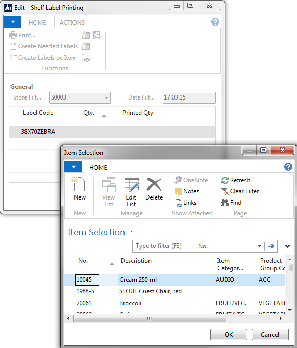 Retail Item Printing