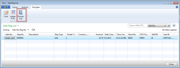 Viewing the Change Log
