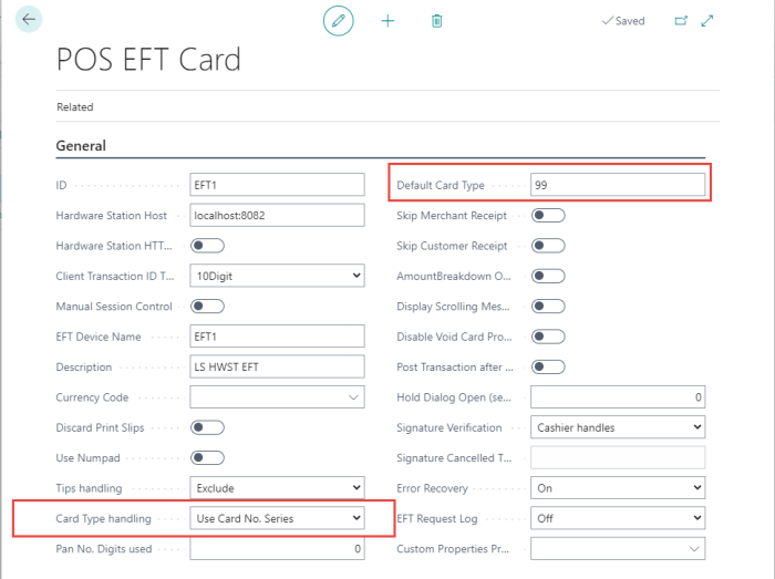 How to: Use EFT Card Type Handling in LS Central