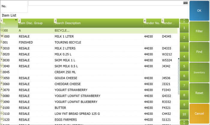 Keyboard Shortcuts on the POS