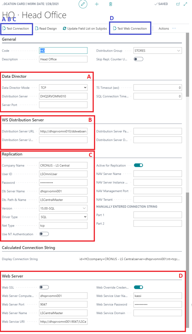 Distribution Location Setup