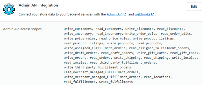 Shopify Configuration