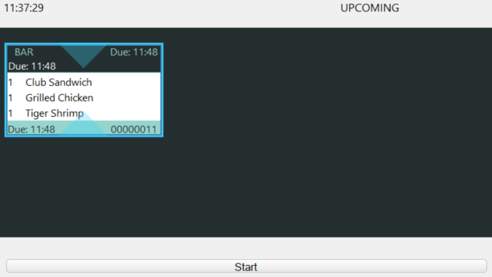 Upcoming Orders Display Station - Example