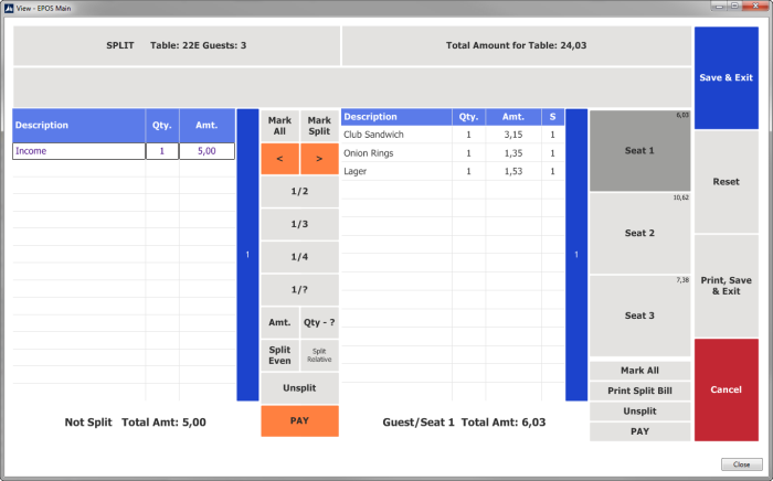 How to: Split Service Charge Relative