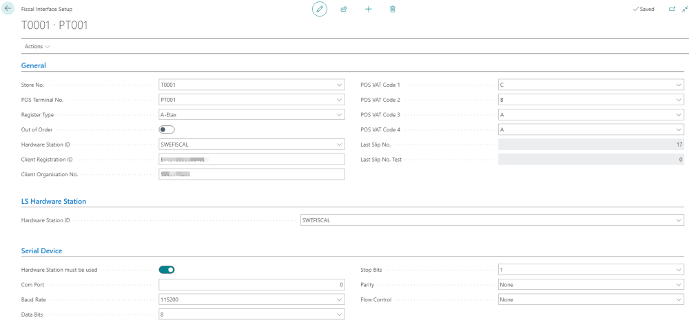 BackOffice Setup for the POS Terminal Card